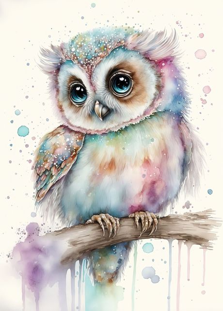 'Cute pastel Owl' Poster by Dolphins DreamDesign | Displate
