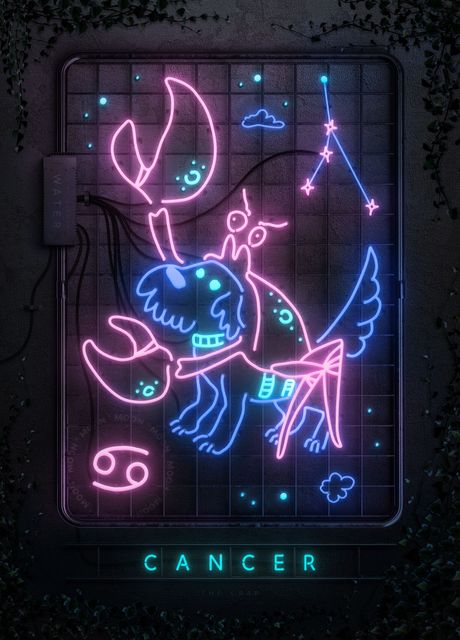 'Neon Sign Cancer' Poster by Kilo Byte | Displate