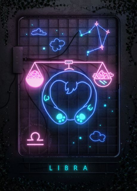 'Neon Sign Libra' Poster by Kilo Byte | Displate