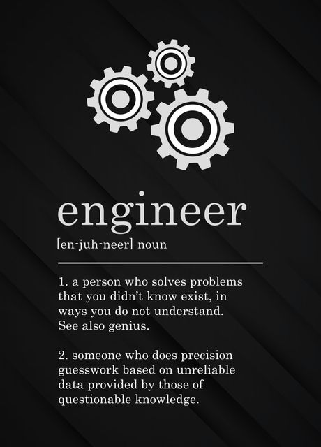 'Funny Engineer Definition' Poster by 84PixelDesign | Displate