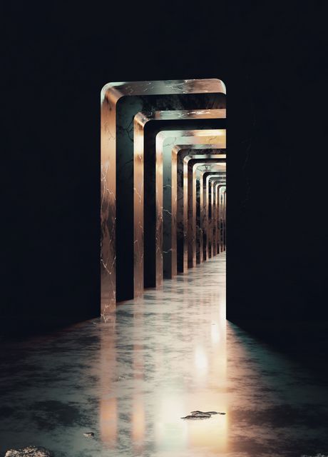 'Door Surrealism 3D Art' Poster by Rizky Irawan | Displate