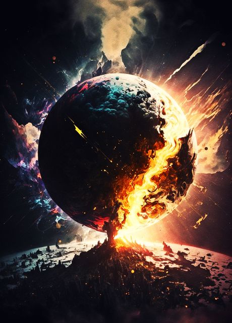 'Planet collide' Poster by Muh Asdar | Displate