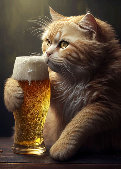 'Funny Cat Beer' Poster by Neo Design | Displate