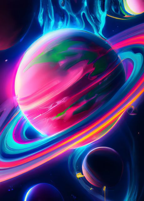 'Color Splashed Planet' Poster by Spacekraftwerk | Displate