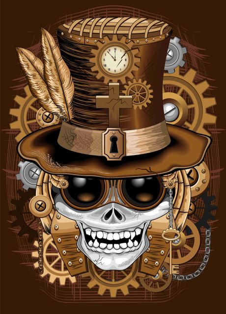 'Skull Steampunk Voodoo' Poster by Bluedarkat Lem | Displate