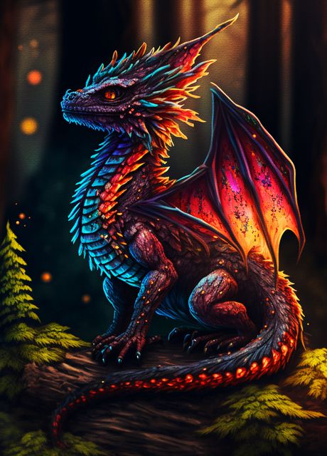 'Portrait Cute Dragon' Poster by Muh Asdar | Displate