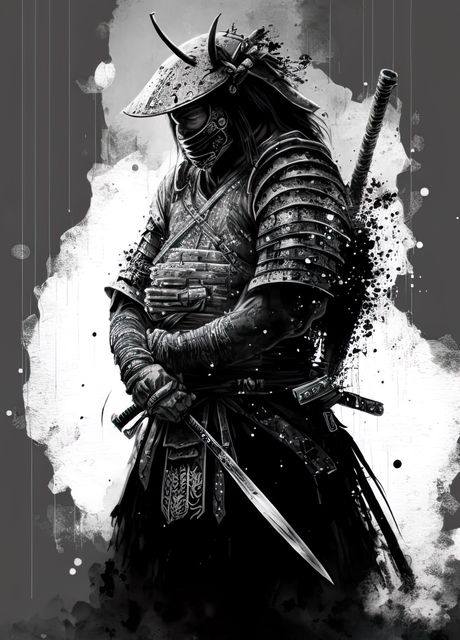 'Samurai Ink Art' Poster by Anamitra | Displate