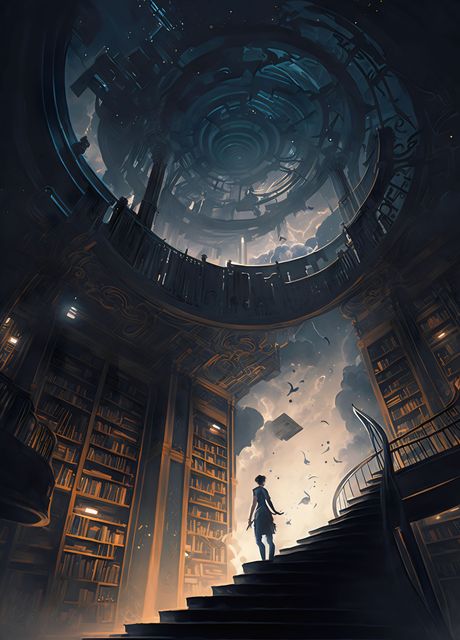 'Infinity library' Poster by Nathan Ponty | Displate