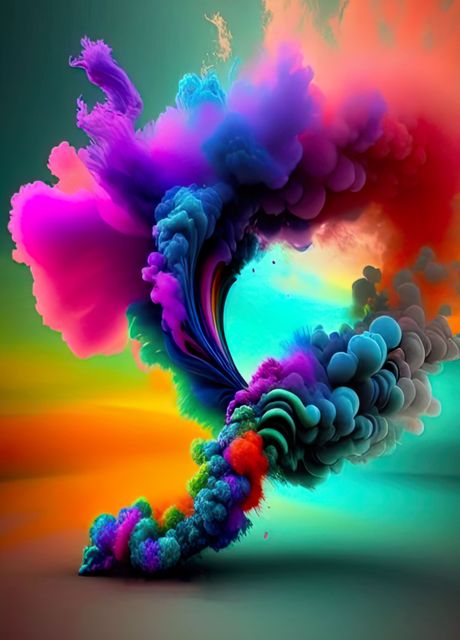 'Abstract Rainbow Smoke' Poster by Haru Udu | Displate