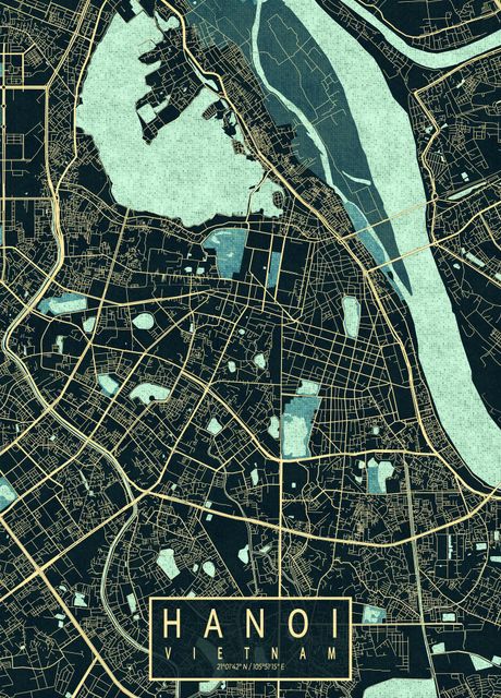 'Hanoi City Map Summer' Poster by deMAP Studio | Displate
