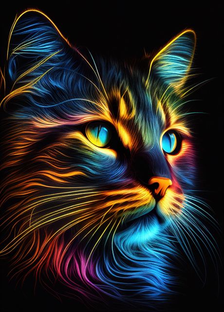 'Cat Pop Art Animal Face' Poster by Whimsical Animals | Displate
