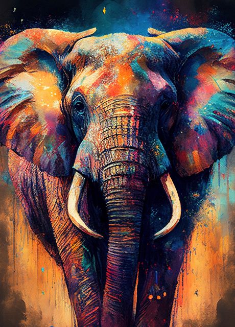 'Colorful Elephant Animal' Poster by Funny Game | Displate