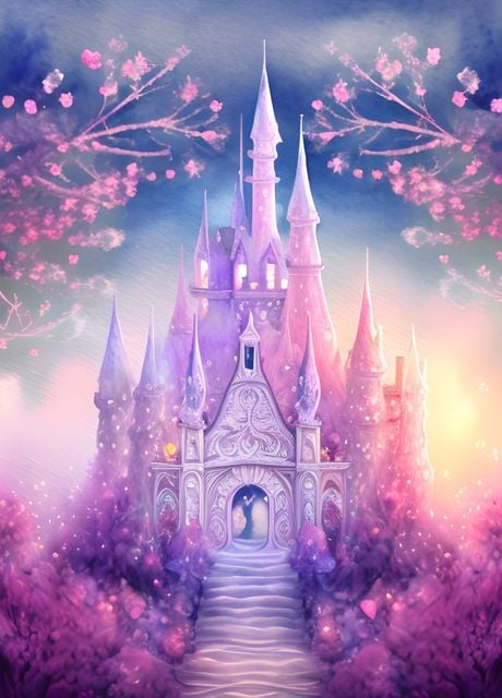 'Pink Castle Fantasy' Poster by Max Ronn | Displate