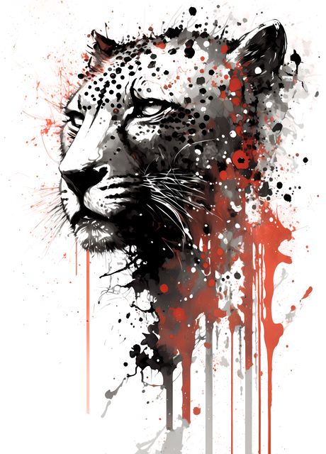 'Ink Portrait of A Leopard' Poster by TortillaChief | Displate