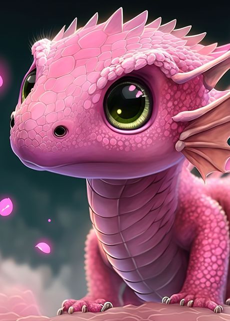 'cute dragon ' Poster, picture, metal print, paint by Jena | Displate