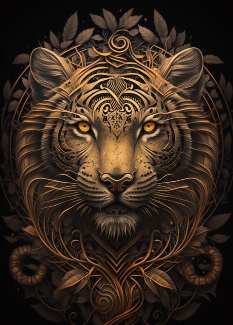'Mystic Tiger' Poster by Amit Debnath | Displate