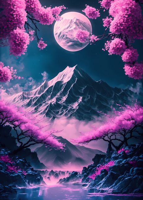 'Cherry Blossom Japan Art' Poster by Jay | Displate