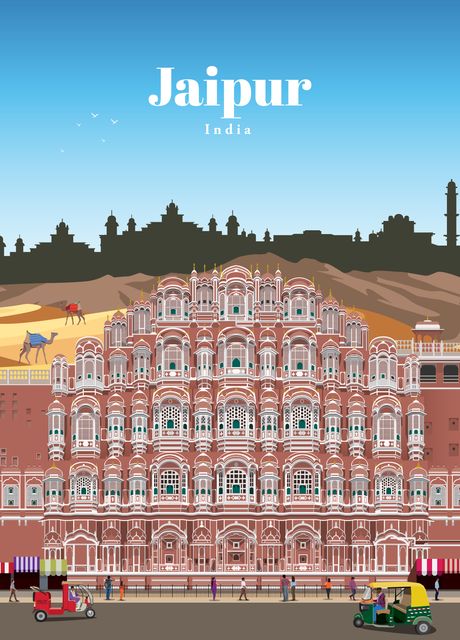 'Travel to Jaipur' Poster by Studio 324 | Displate