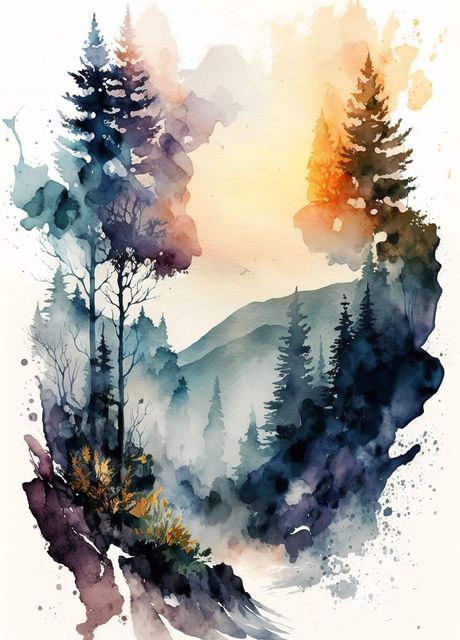 'Watercolor nature 1' Poster by Kosmos Studio Design Ko Arts | Displate