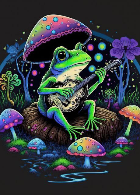 'Frog Playing Banjo' Poster, picture, metal print, paint by Childs ...