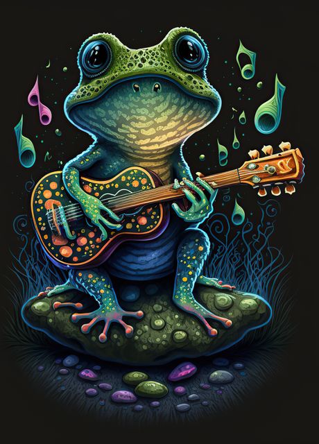 'Frog Playing Banjo' Poster by Childs Space | Displate