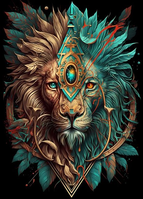 'Native Lion' Poster by Lalia Homedecor | Displate