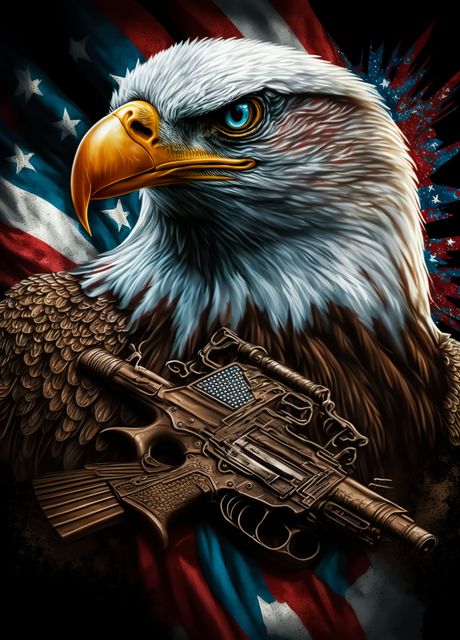 Eagle American Flag Poster Picture Metal Print Paint By Chloe