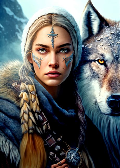 'Woman and Wolf' Poster by culinal dual | Displate