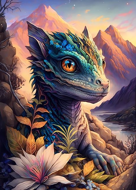 'Lizard Legendary' Poster, picture, metal print, paint by Mollieu World ...