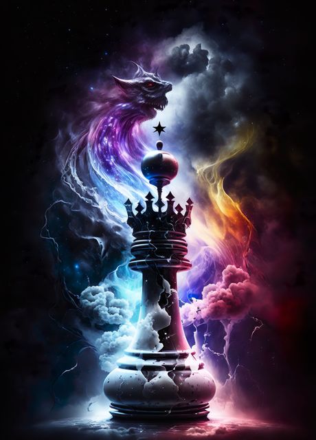 'Chess Tower in Space' Poster, picture, metal print, paint by ...