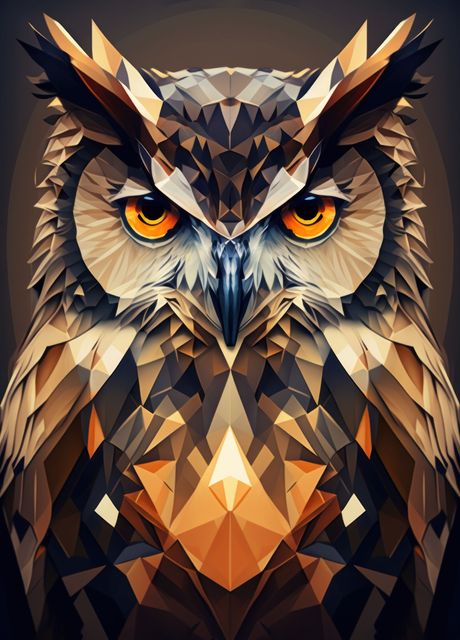 'Geometric Owl Artwork' Poster by Usama Design | Displate