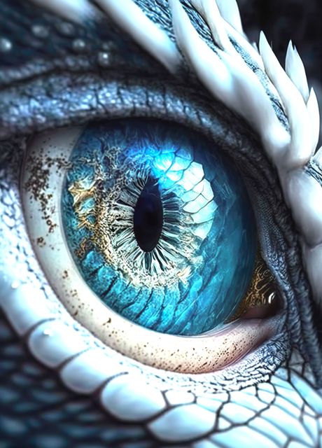 'White Blue Dragon Eye' Poster by PrintYourDigitals | Displate