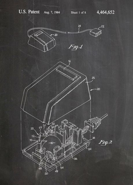 'Apple Lisa mouse patent' Poster by Designersen | Displate