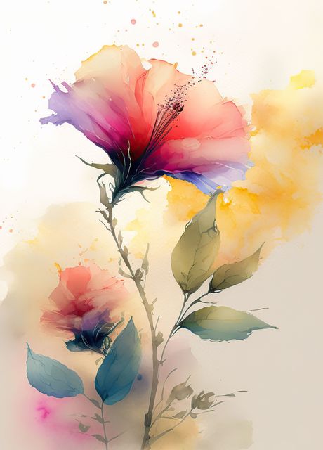 'watercolor flowers' Poster by Zaydan Mcintosh | Displate