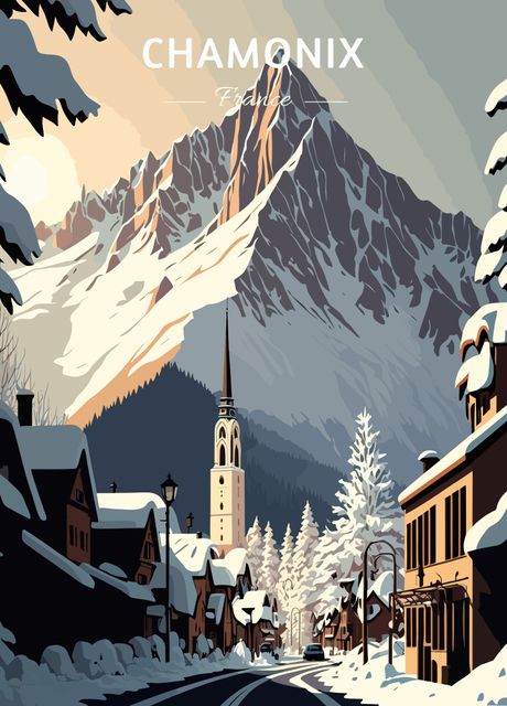 'Travel to chamonix' Poster by Leonardo Djuminnic | Displate
