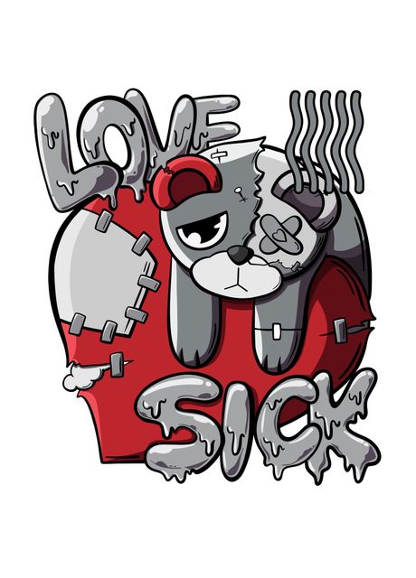 'Love Sick' Poster, picture, metal print, paint by Lardis Art | Displate