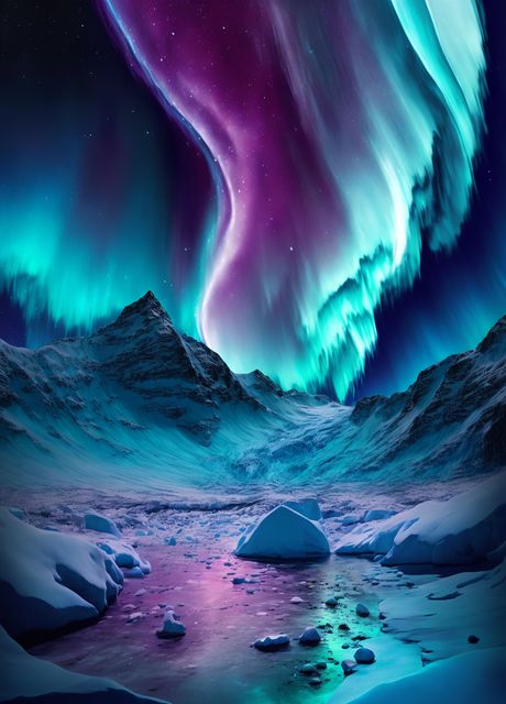'Blue Aurora Borealis' Poster by Jiri Hodecek | Displate