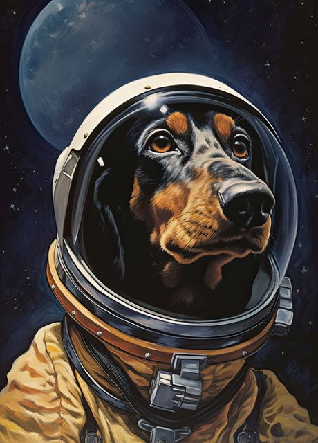 'Dachshund The Astronaut' Poster by PetPrints | Displate