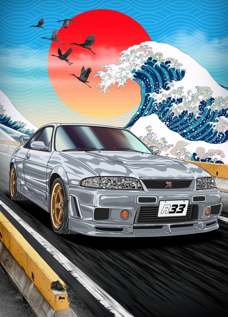 'JDM Skyline GTR R33' Poster by Navin Guyvit | Displate