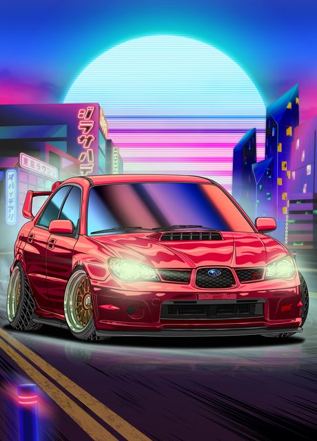 'Drifting Subie WRX STi' Poster, picture, metal print, paint by Navin ...