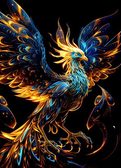 'Colorful Phoenix' Poster by Kante Dino | Displate