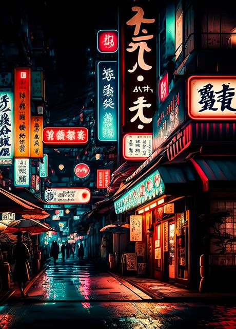 'Tokyo Japanese Street' Poster by 5Fine | Displate