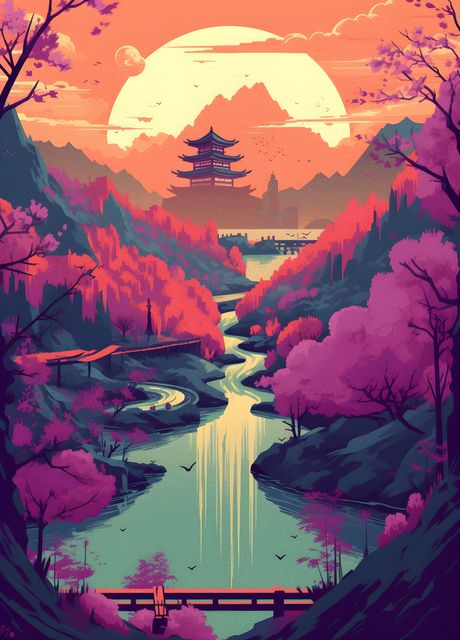 'Colorful landscape' Poster by Muhammad Irsan | Displate