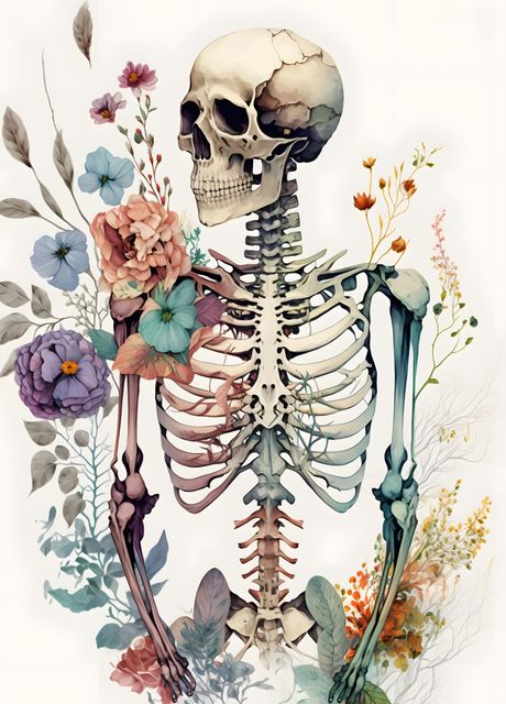 'Floral Skeleton ' Poster by 1x Merch | Displate