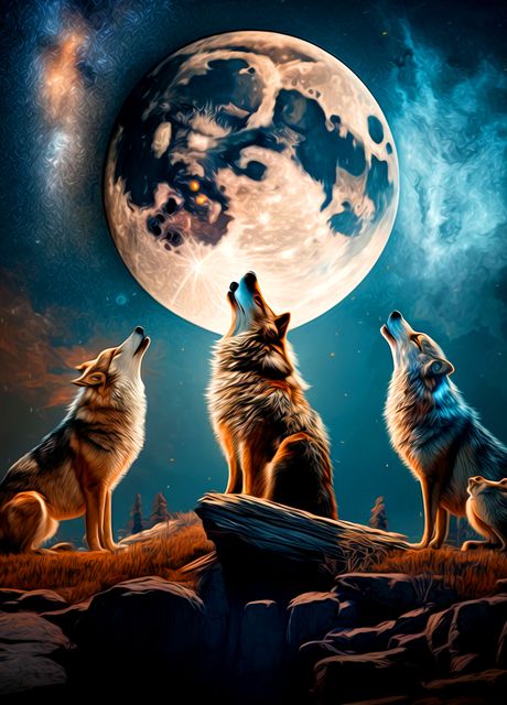 'Fantasy Wolf' Poster by Romos Xavi | Displate