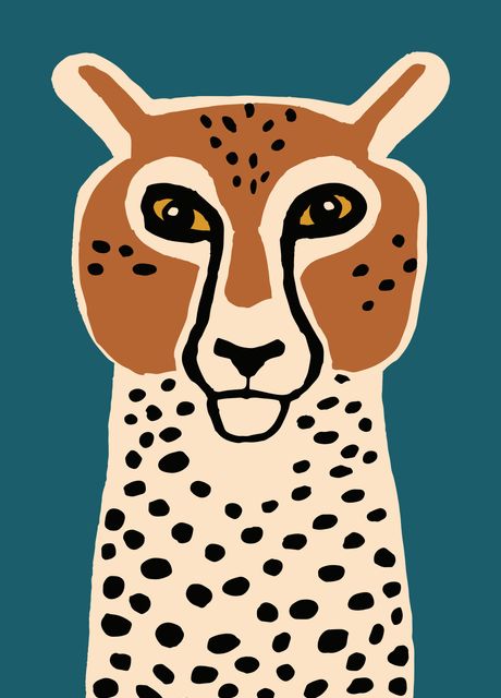'Retro Cheetah' Poster by HyggeStudio | Displate