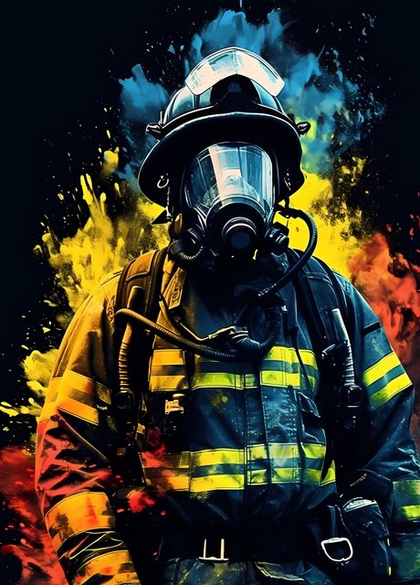 'Firefighter Colorful' Poster by DecoyDesign | Displate
