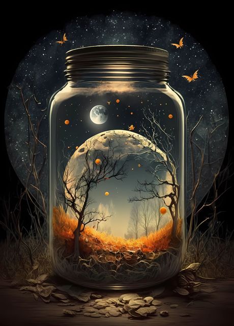 'Full Moon in a Jar ' Poster by AI and ME | Displate