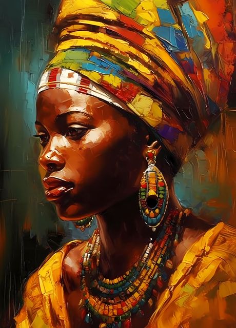 'African Art Woman Painting' Poster by Jamestar | Displate