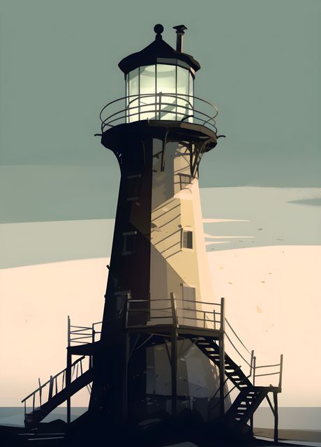 'Seaside Watchtower' Poster by Mark Vincent Verallo | Displate